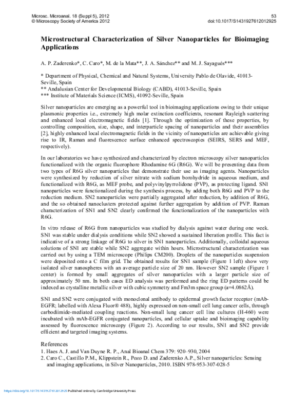 (PDF) Microstructural Characterization of Silver Nanoparticles for ...
