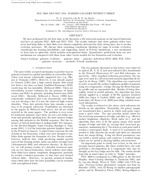 (PDF) NGC 4608 and NGC 5701: Barred Galaxies without Disks?