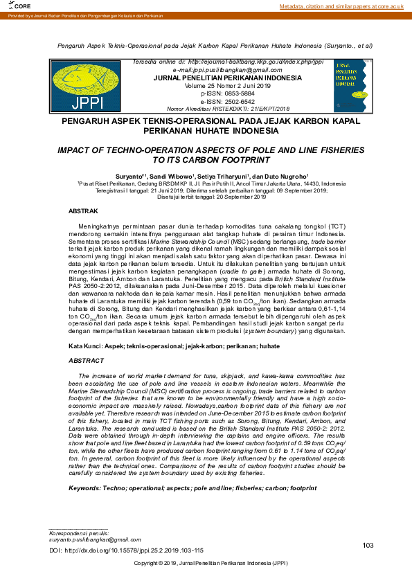 (PDF) Pengaruh Aspek Teknis-Operasional Pada Jejak Karbon Kapal ...
