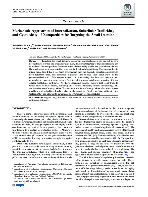 (PDF) Mechanistic Approaches of Internalization, Subcellular ...