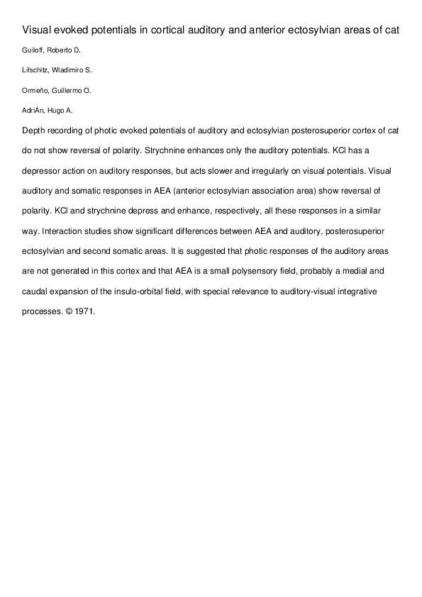 (PDF) Visual evoked potentials in cortical auditory and anterior ...