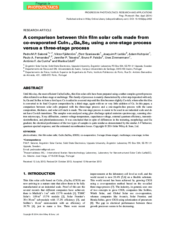 (PDF) A comparison between thin film solar cells made from co ...
