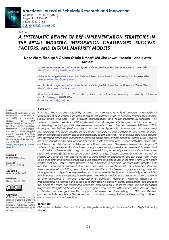 (PDF) A SYSTEMATIC REVIEW OF ERP IMPLEMENTATION STRATEGIES IN THE ...