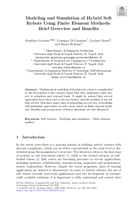(PDF) Modeling and Simulation of Hybrid Soft Robots Using Finite ...
