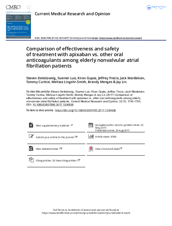 (PDF) Comparison of Effectiveness and Safety of Treatment with Apixaban vs. Other Oral ...
