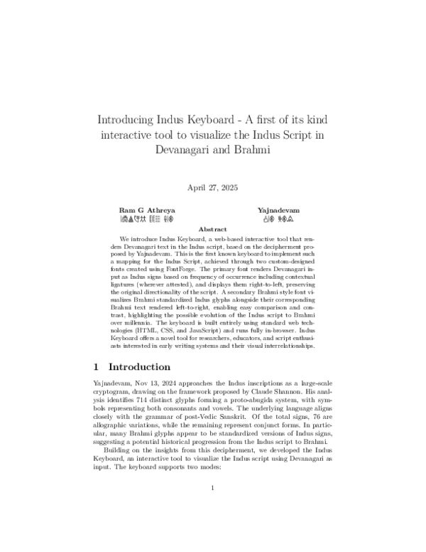 (PDF) Introducing Indus Keyboard - A first of its kind interactive tool ...