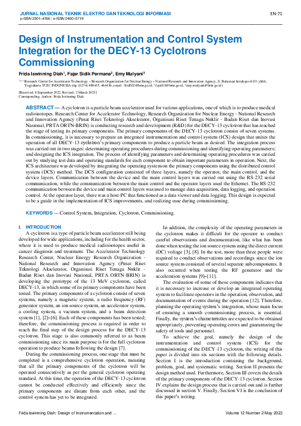 (PDF) Desain Integrasi Sistem Instrumentasi dan Kendali untuk ...