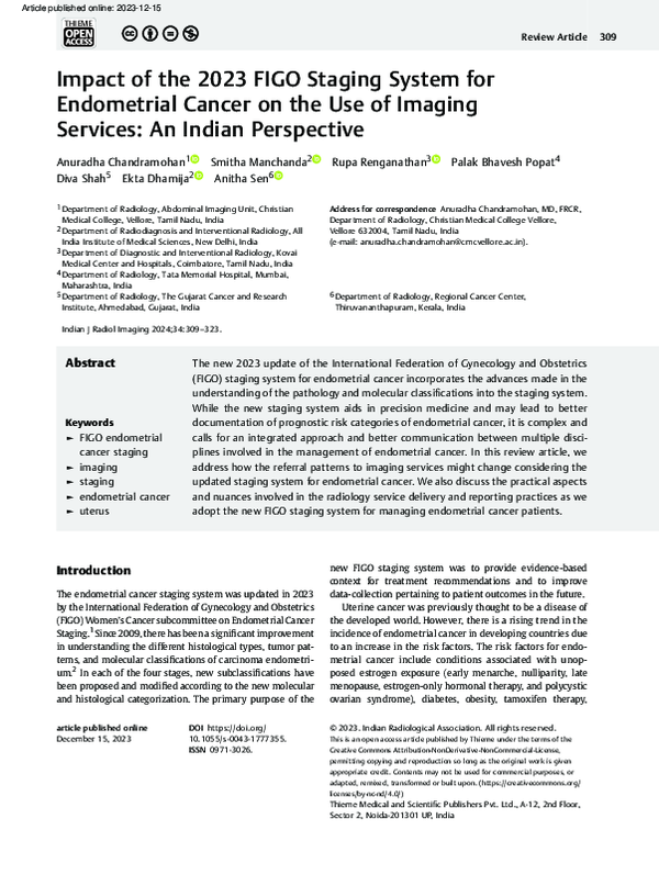 (PDF) Impact of the 2023 FIGO Staging System for Endometrial Cancer on ...