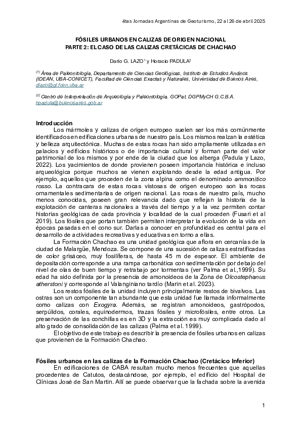 (PDF) FÓSILES URBANOS EN CALIZAS DE ORIGEN NACIONAL PARTE 2: EL CASO DE ...
