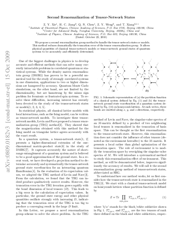 (PDF) Second Renormalization of Tensor-Network States