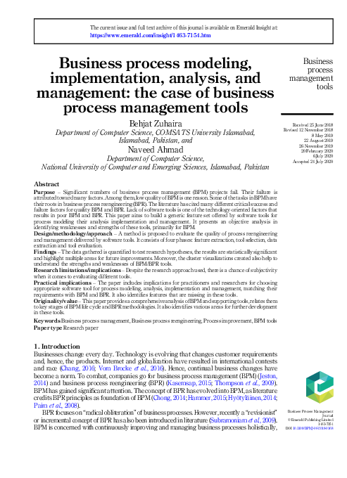 (PDF) Business process modeling, implementation, analysis, and ...