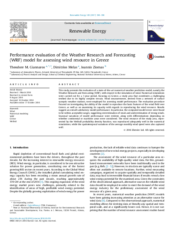 (PDF) Performance evaluation of the Weather Research and Forecasting ...
