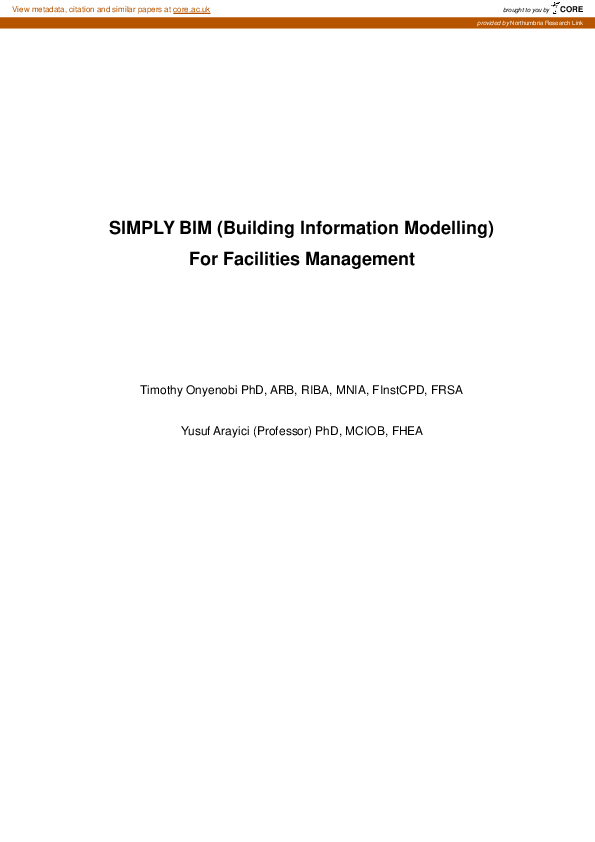(PDF) Simply BIM for Facilities Management: How to use Building ...