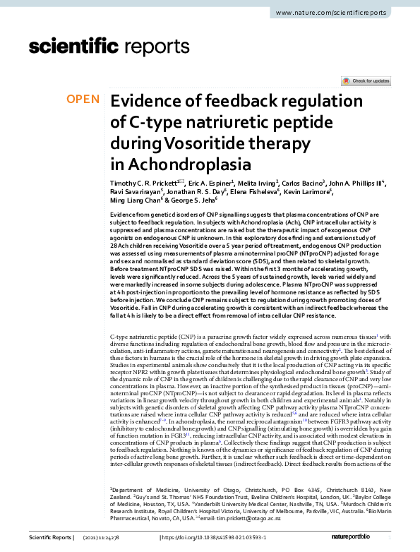 (PDF) Evidence of feedback regulation of C-type natriuretic peptide ...
