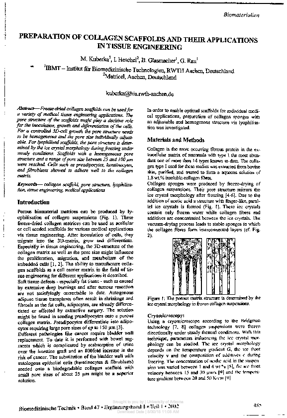 (PDF) Preparation of Collagen Scaffolds and Their Applications in ...