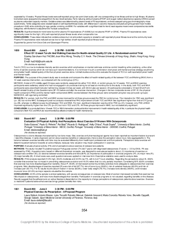 (PDF) Physical Exercise As Prescription: A Proposal Program