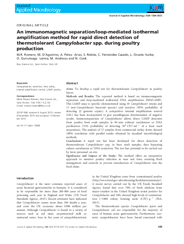 (PDF) An immunomagnetic separation/loop-mediated isothermal ...
