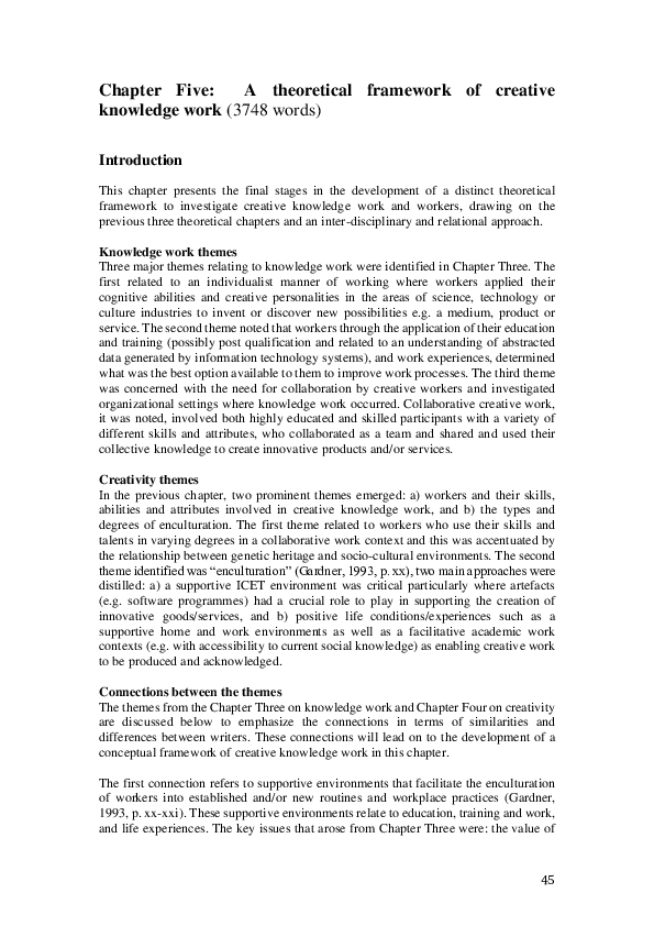 (PDF) A Theoretical Framework of Creative Knowledge Work