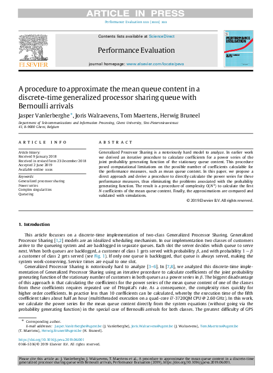(PDF) A procedure to approximate the mean queue content in a discrete-time generalized processor ...