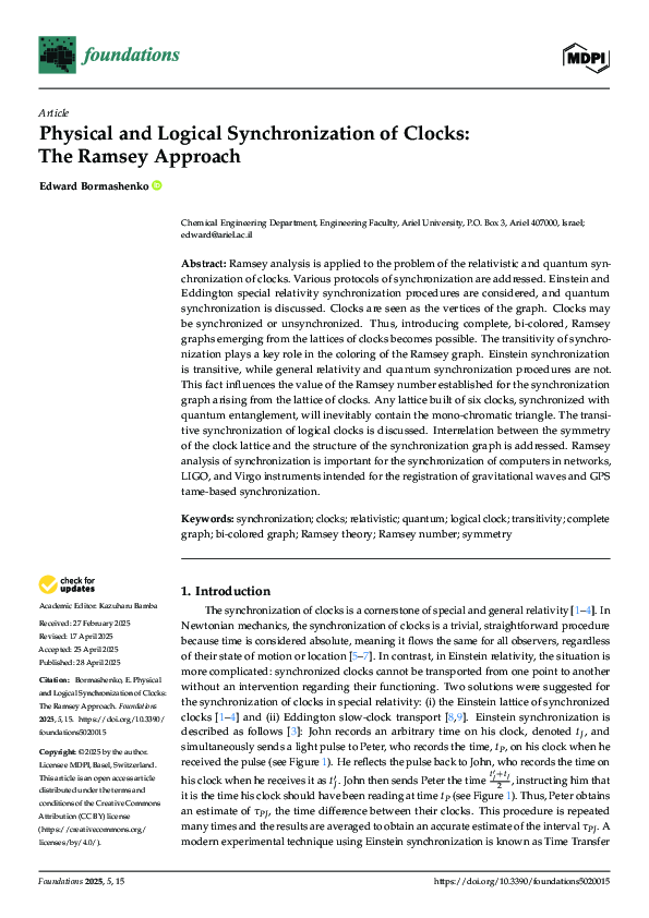 Pdf Physical And Logical Synchronization Of Clocks The Ramsey Approach