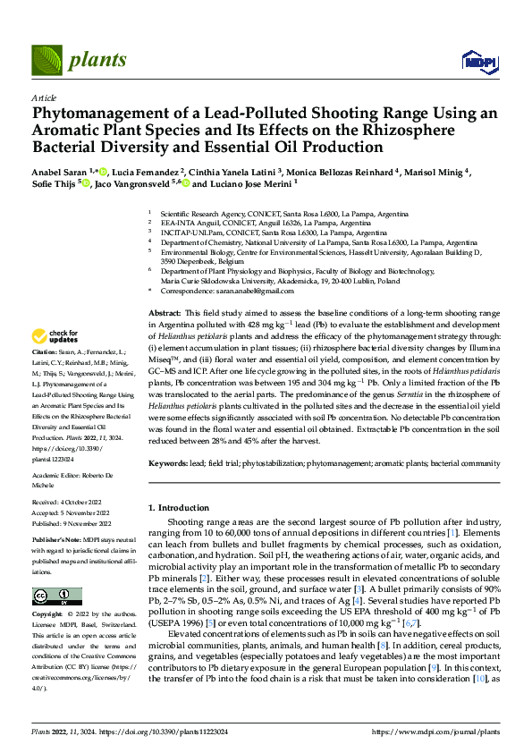 (PDF) Phytomanagement of a Lead-Polluted Shooting Range Using an ...