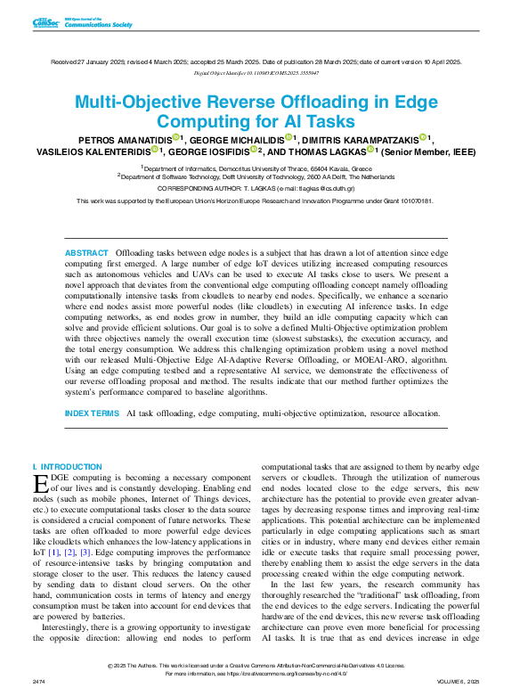 (PDF) Multi-Objective Reverse Offloading in Edge Computing for AI Tasks
