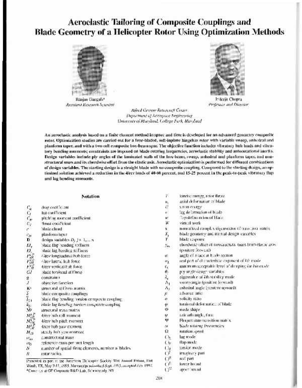 (PDF) Aeroelastic Tailoring of Composite Couplings and Blade Geometry ...