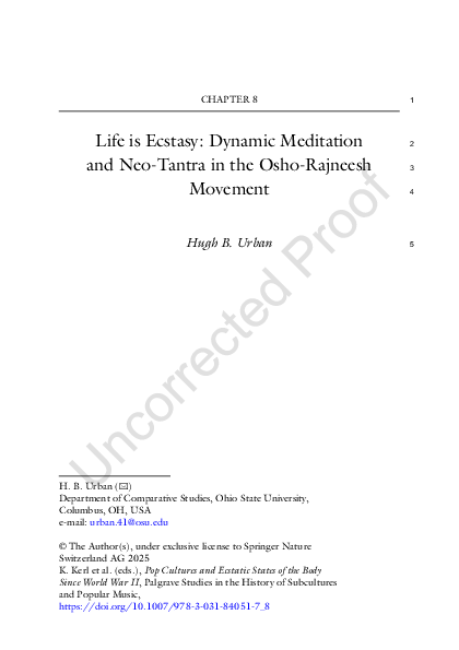 (PDF) Life is Ecstasy: Dynamic Meditation and Neo-Tantra in the Osho ...