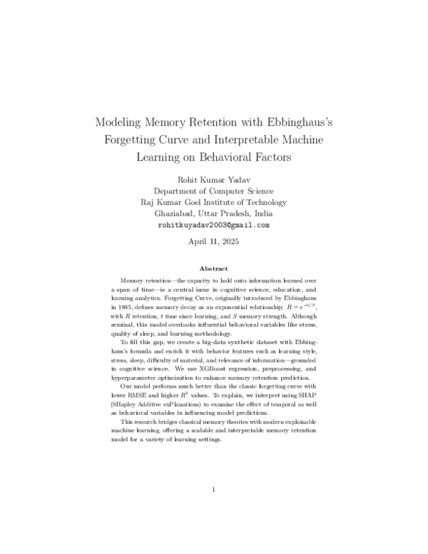 (PDF) Modeling Memory Retention with Ebbinghaus's Forgetting Curve and ...