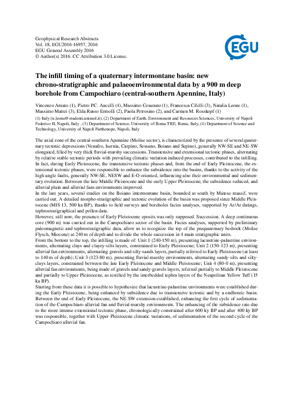 (PDF) The infill timing of a quaternary intermontane basin: new chrono ...