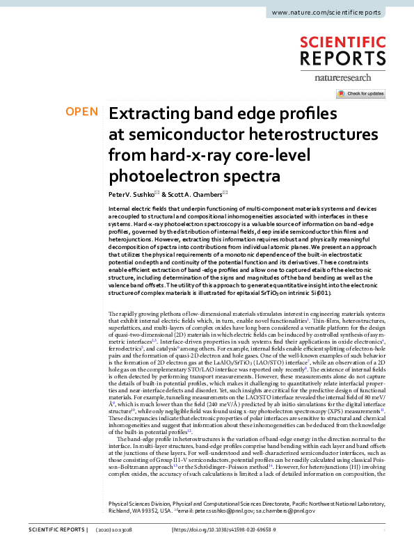 (PDF) Extracting band edge profiles at semiconductor heterostructures from hard-x-ray core-level ...