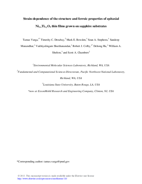 (PDF) Strain-dependence of the structure and ferroic properties of ...