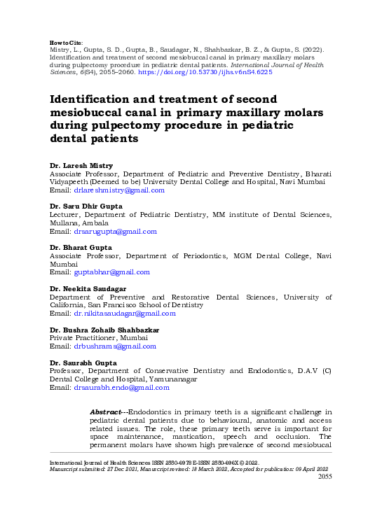 Pdf Identification And Treatment Of Second Mesiobuccal Canal In