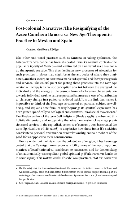 (PDF) Post-colonial Narratives: The Resignifying of the Aztec Conchero ...