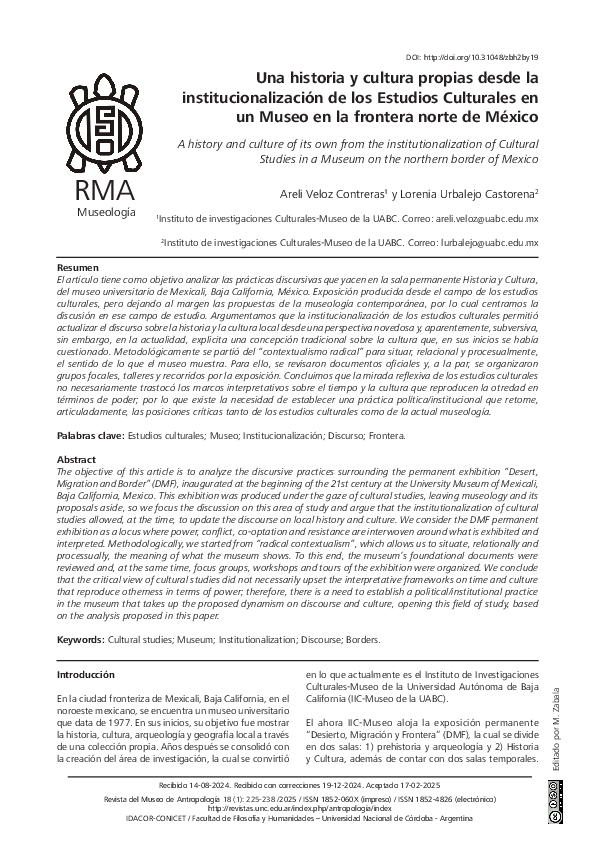 (PDF) Una historia y cultura propias desde la institucionalización de ...