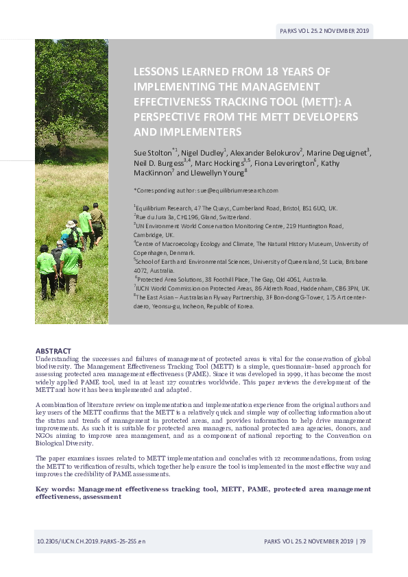 (PDF) Lessons learned from 18 years of implementing the Management ...