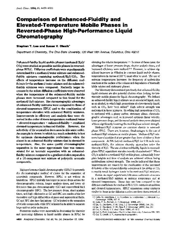 (PDF) Comparison of Enhanced-Fluidity and Elevated-Temperature Mobile Phases in Reversed-Phase ...