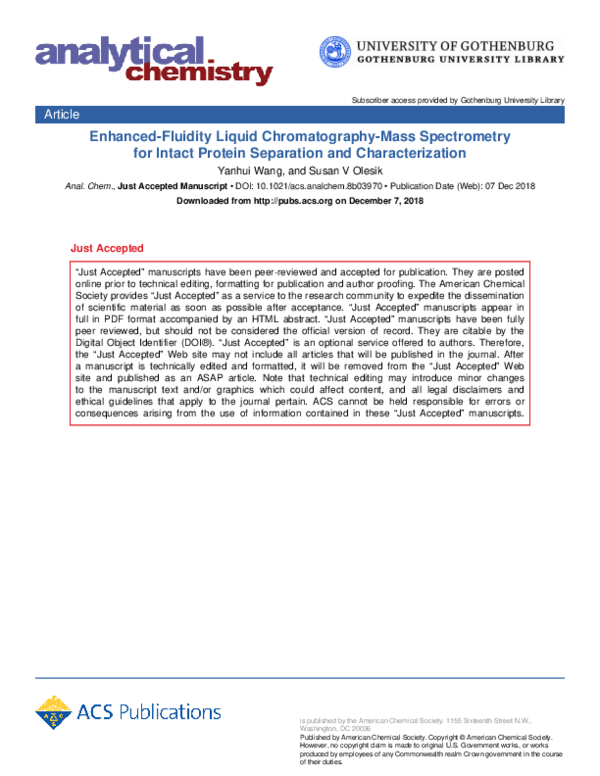 (PDF) Enhanced-Fluidity Liquid Chromatography–Mass Spectrometry for ...