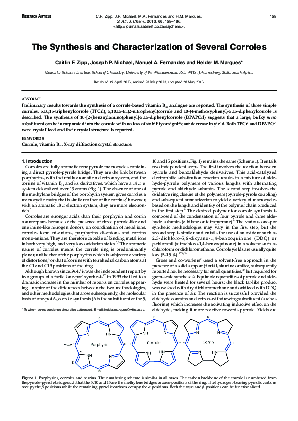 (PDF) The Synthesis and Characterization of Several Corroles
