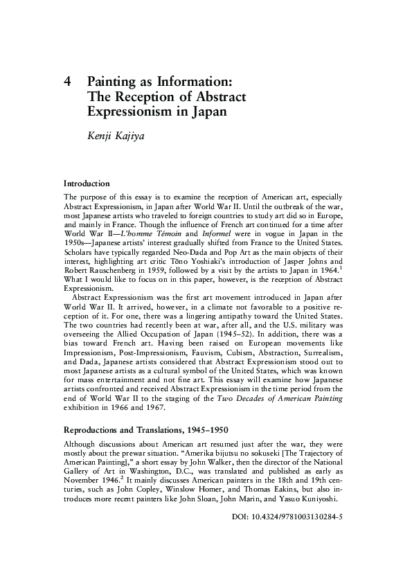 (PDF) Painting as Information: The Reception of Abstract Expressionism ...