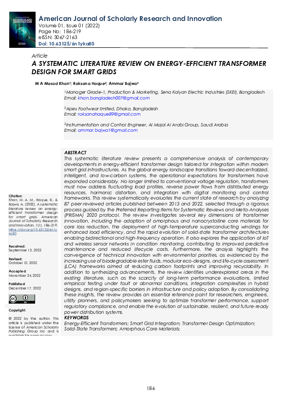 (PDF) A SYSTEMATIC LITERATURE REVIEW ON ENERGY-EFFICIENT TRANSFORMER DESIGN FOR SMART GRIDS