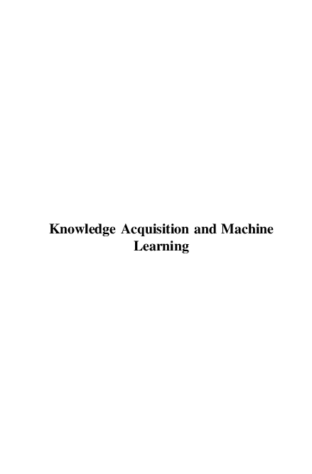 (PDF) Knowledge acquisition and machine learning
