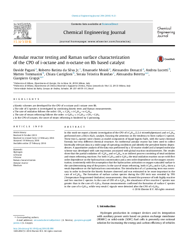 (PDF) Annular reactor testing and Raman surface characterization of the ...