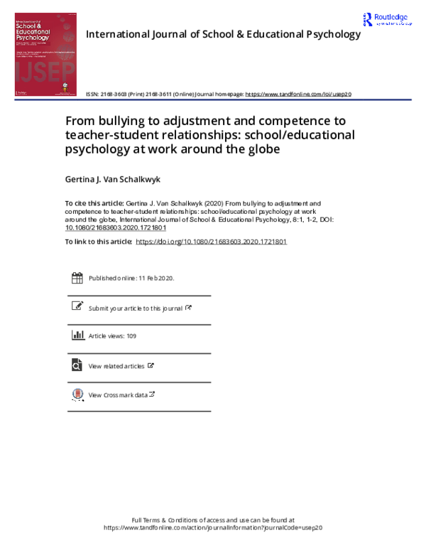 (PDF) From bullying to adjustment and competence to teacher-student ...