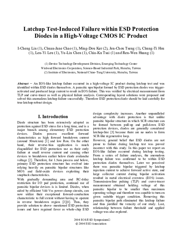 (PDF) Latchup test-induced failure within ESD protection diodes in a ...