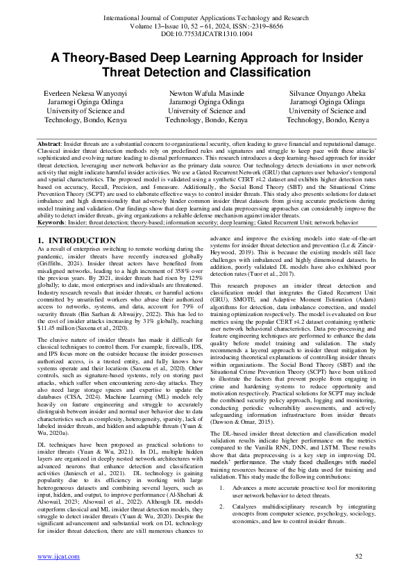 (PDF) A Theory-Based Deep Learning Approach for Insider Threat Detection and Classification