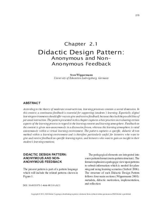 (PDF) Didactic Design Pattern