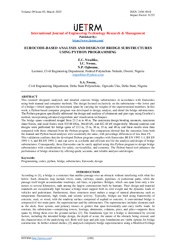 (PDF) EUROCODE-BASED ANALYSIS AND DESIGN OF BRIDGE SUBSTRUCTURES USING ...