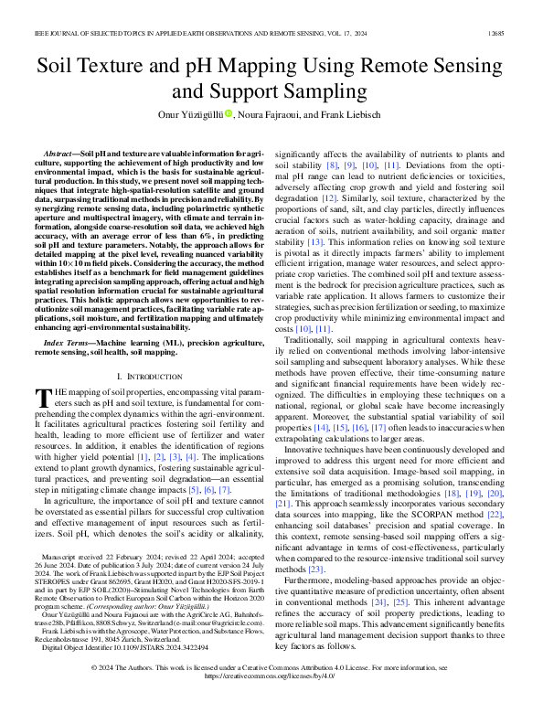 (PDF) Soil Texture and pH Mapping Using Remote Sensing and Support Sampling