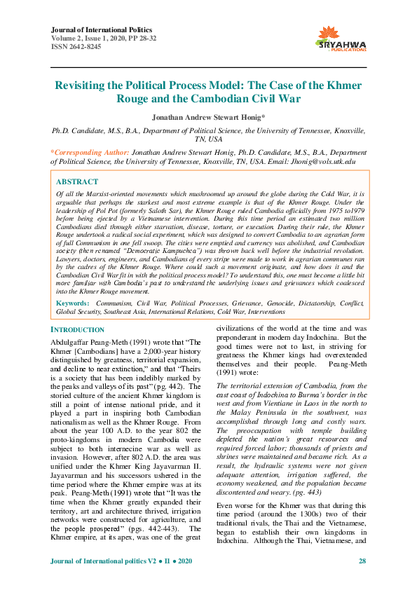 (PDF) Revisiting the Political Process Model: The Case of the Khmer ...